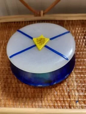 Accents | Fused Glass Dish With Nova Scotia Colors And Flag Symbol ...